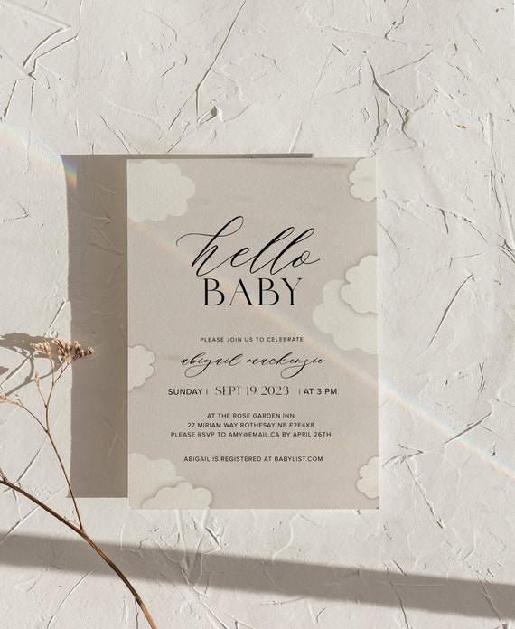 Invitaciones Para Baby Shower Con Nubes Y Paraguas Las Mejores