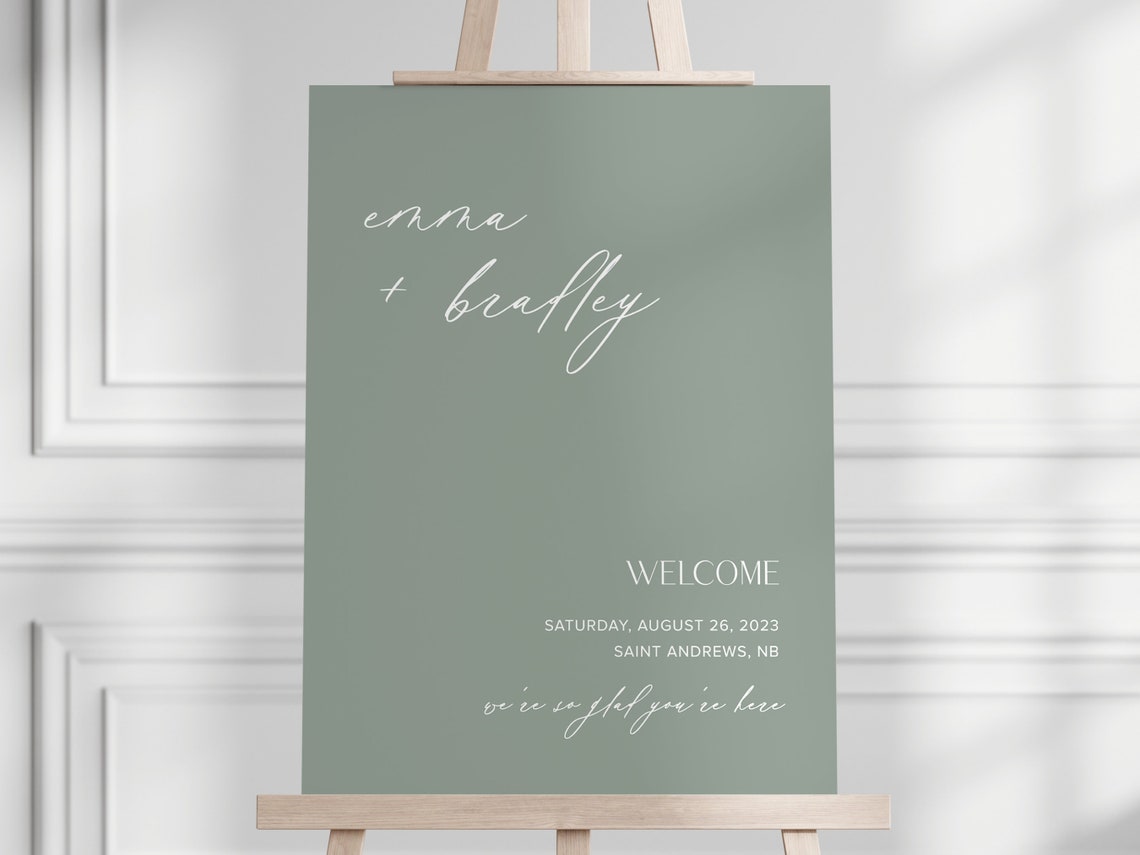 Editable Wedding Welcome Sign, Printable, Downloadable Sign Template ...