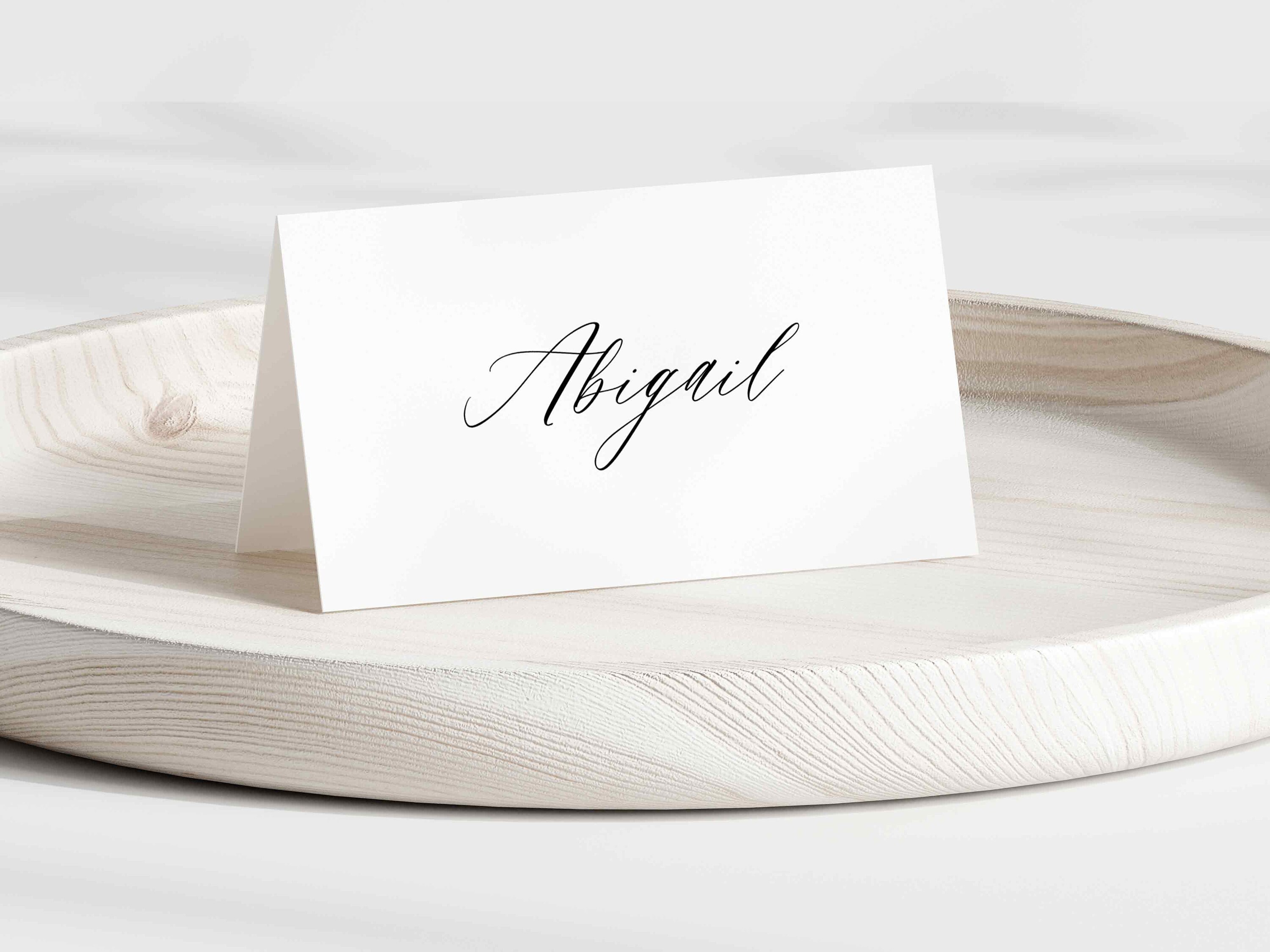 Editable Place Cards for Wedding, Bridal Shower, Baby Shower, White ...