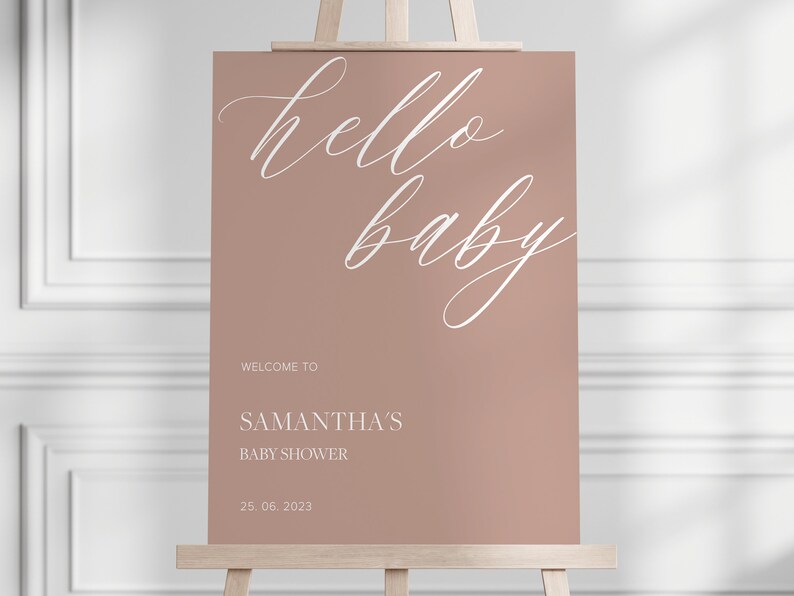 Hello Baby Shower Welcome Sign, Printable, Downloadable Sign Template ...