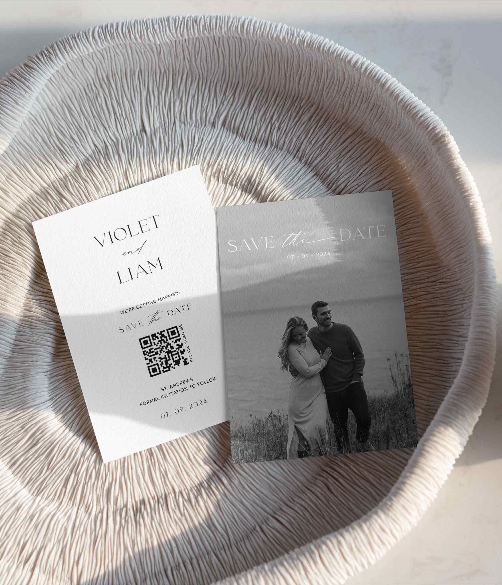 Save the Date, Invite Template, Minimal, Classic, DIY Save the Date, QR ...