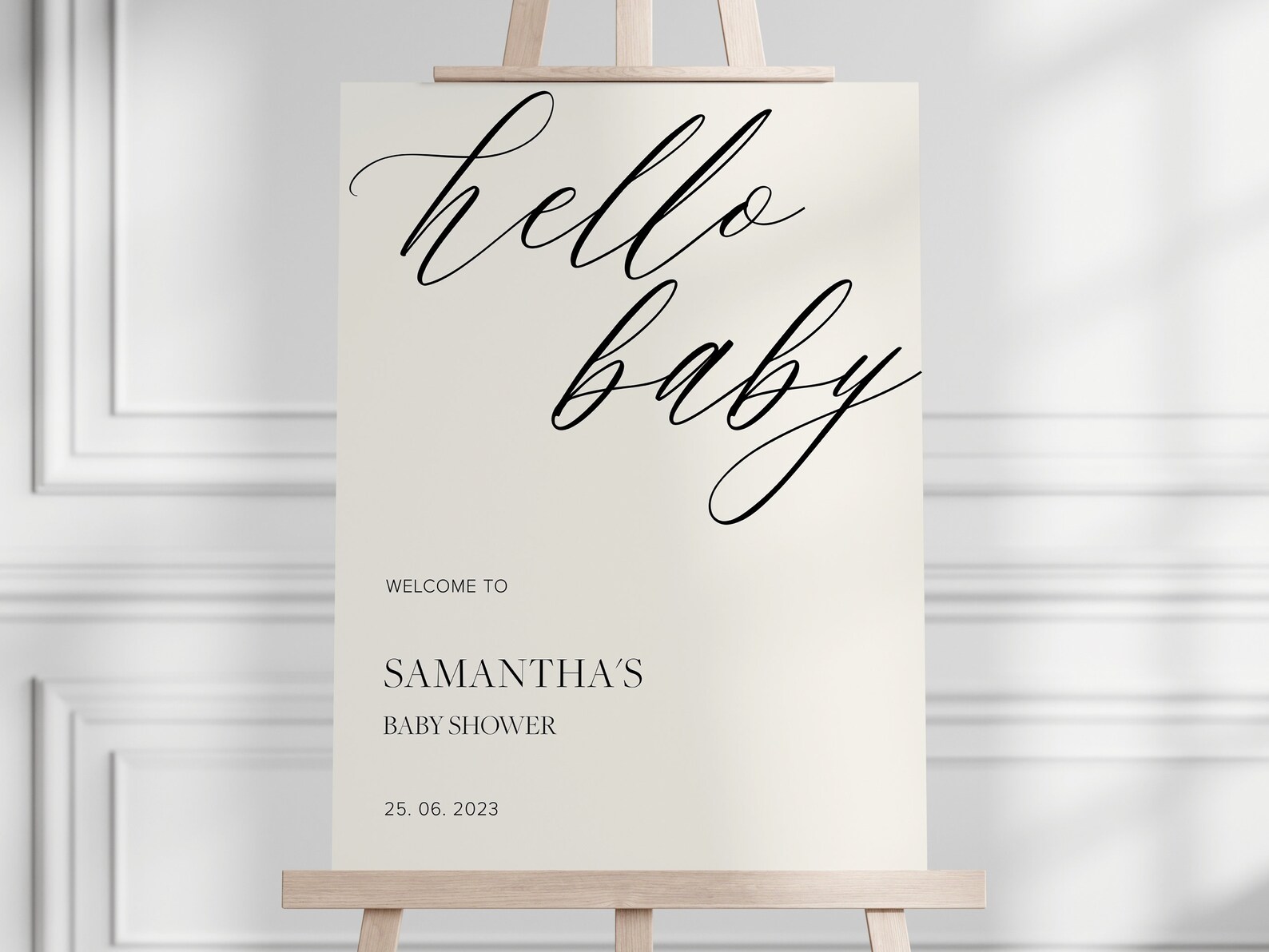 Hello Baby Shower Welcome Sign, Printable, Downloadable Sign Template ...