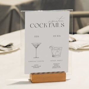 Editable Drink Sign, Bar Menu, Printable, Wedding Signature Cocktail ...