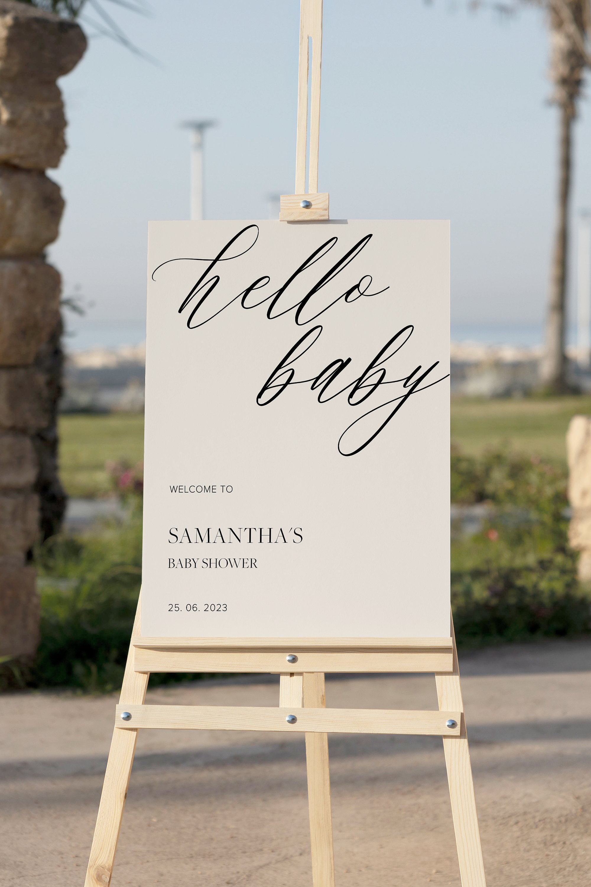 Hello Baby Shower Welcome Sign, Printable, Downloadable Sign Template ...