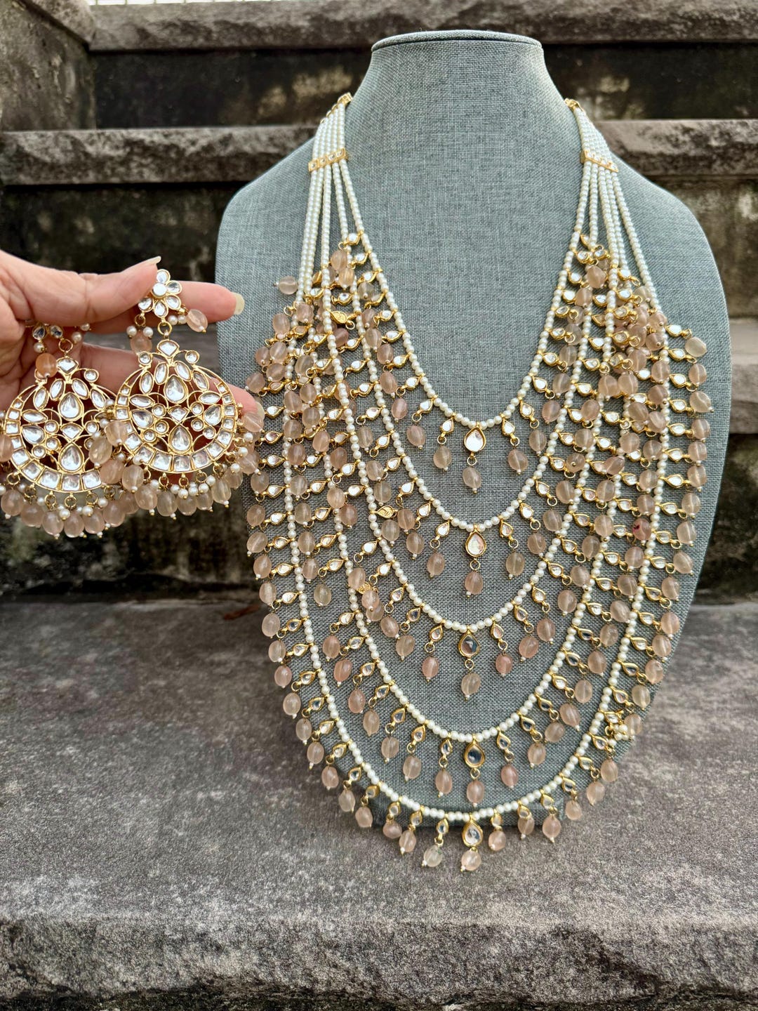 Southasian Indian Pakistani Wedding Long Pearl Mala Maharani Raani Haar ...