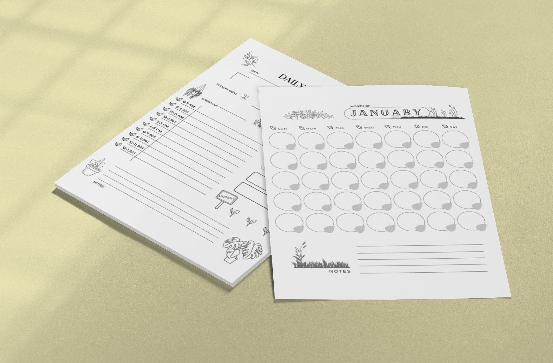 New 2023 + 2024 Plant Theme Calendar PDF, Printable, Instant Download ...