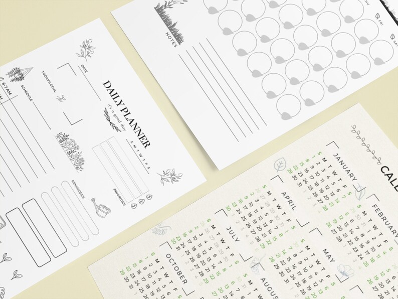 New 2023 + 2024 Plant Theme Calendar PDF, Printable, Instant Download ...