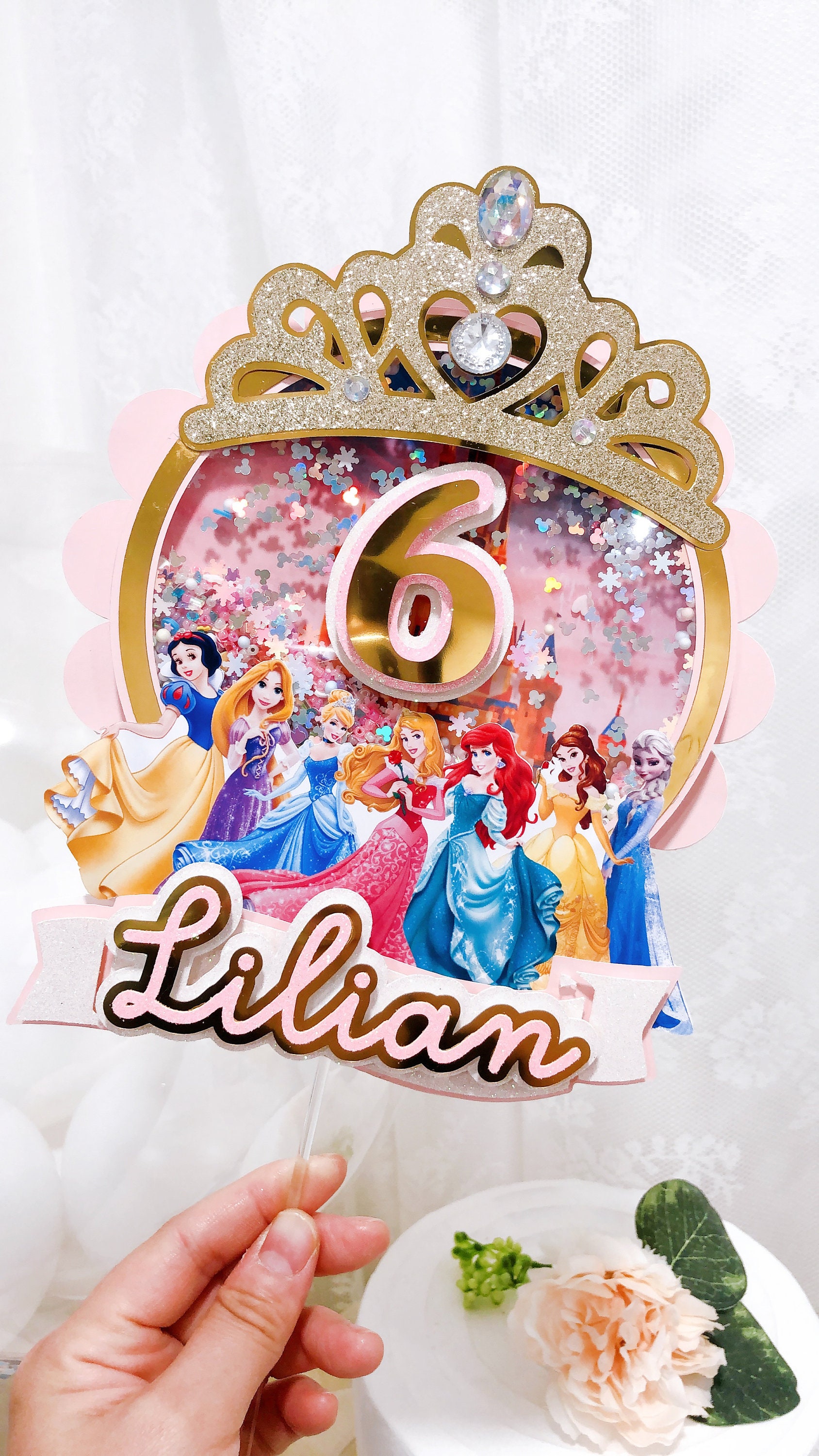 Princess Cake Topper Princess Shaker Cake Topper Princess - Etsy