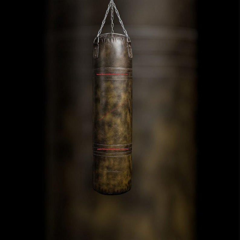 Old School Cowhide Leather Punching Bag – Heavy Duty Boxing & MMA ...