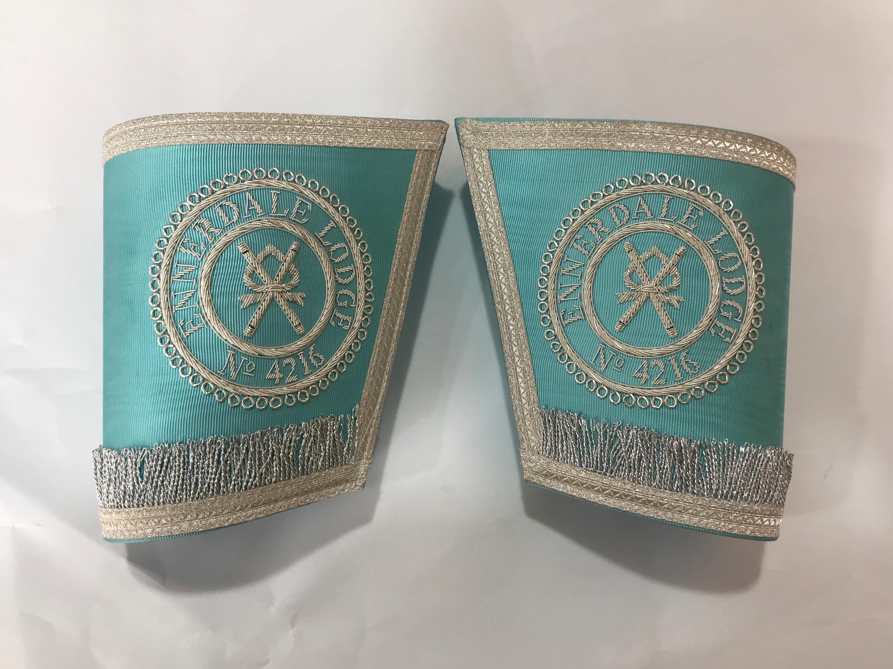 Masonic Regalia Craft Officer Gauntlet With Badge (NEW) Finest Quality ...