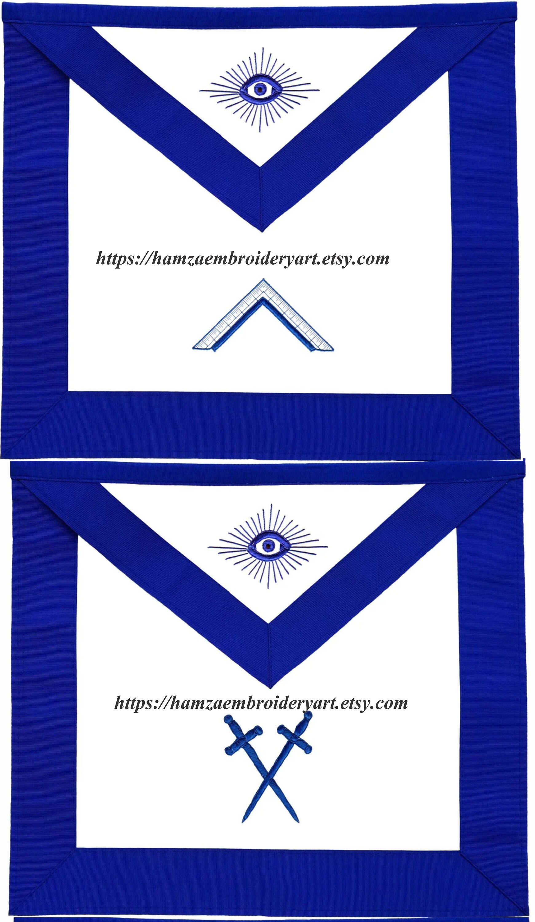 Masnic Regalia Blue Lodge Officers Apron 19 Pcs Set set of 19 Pcs ...