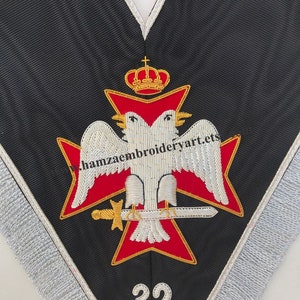 Masonic Regalia 32nd Degree Scottish Rite Collar: Embroidered Double ...