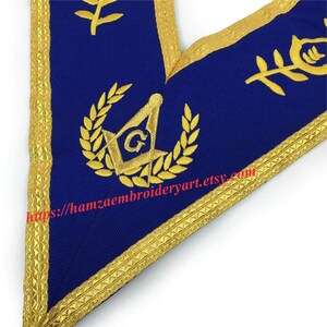 Masonic Regalia: Blue Lodge Master Mason Apron, Collar & Cuffs Set - Etsy