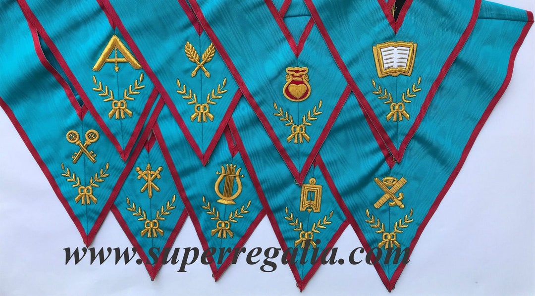 Masonic Regalia MEMPHIS MISRAIM Officer Collars (set of 9 Pcs) New - Etsy