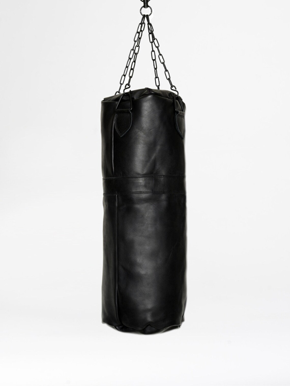 Black Vintage Leather Punching Bag 1920 (black) / Black Boxing Bag ...