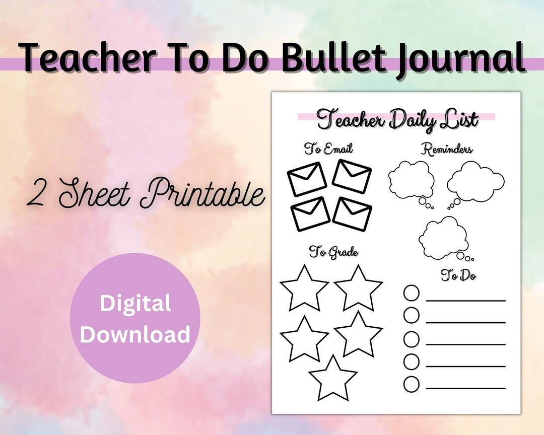 Teacher to Do Daily and Weekly Bullet Journal / Teacher Daily - Etsy