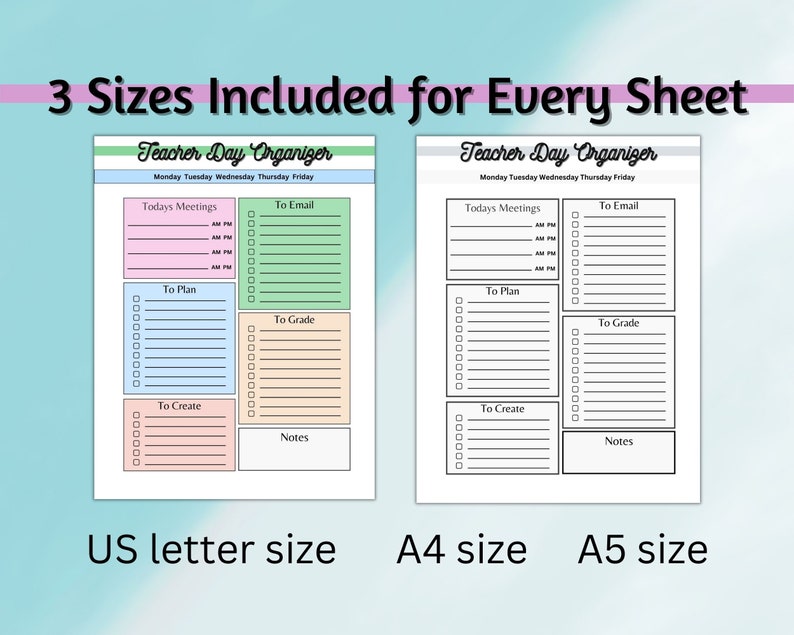 Teacher to Do Organizer / Teacher Daily Planner / Teacher - Etsy