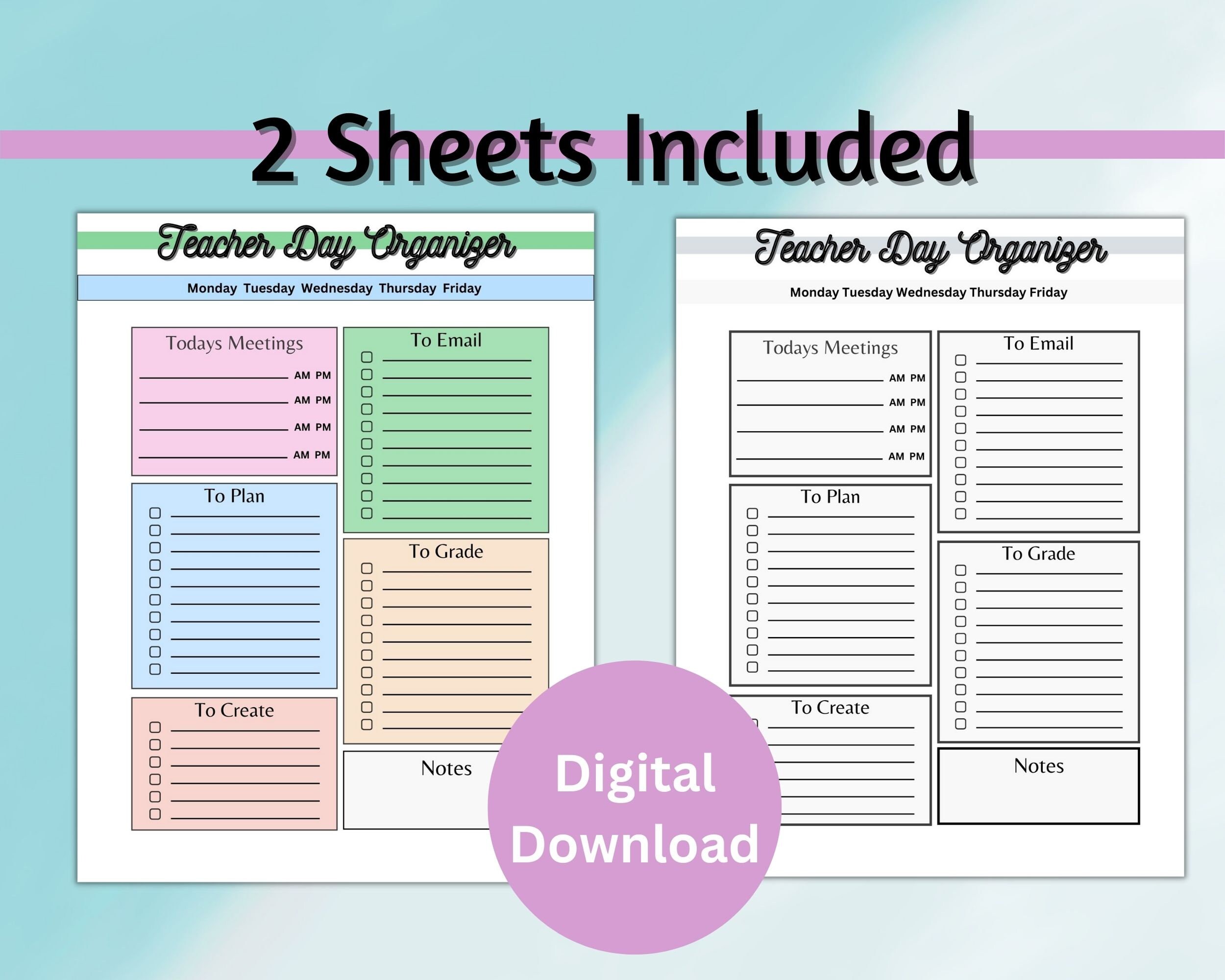 Teacher to Do Organizer / Teacher Daily Planner / Teacher - Etsy