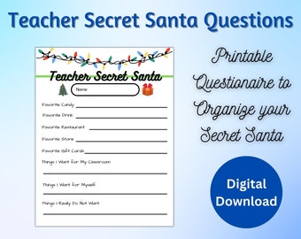 Secret Santa Questionnaire Staff - Etsy