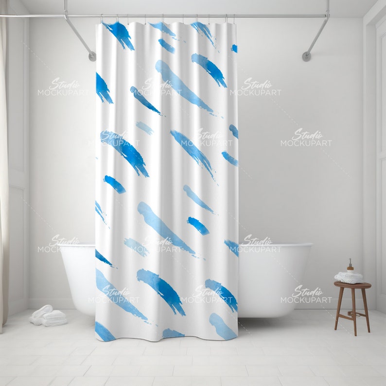 10 Different Design Shower Curtain Mockup Big Bundle | Bath Curtain ...