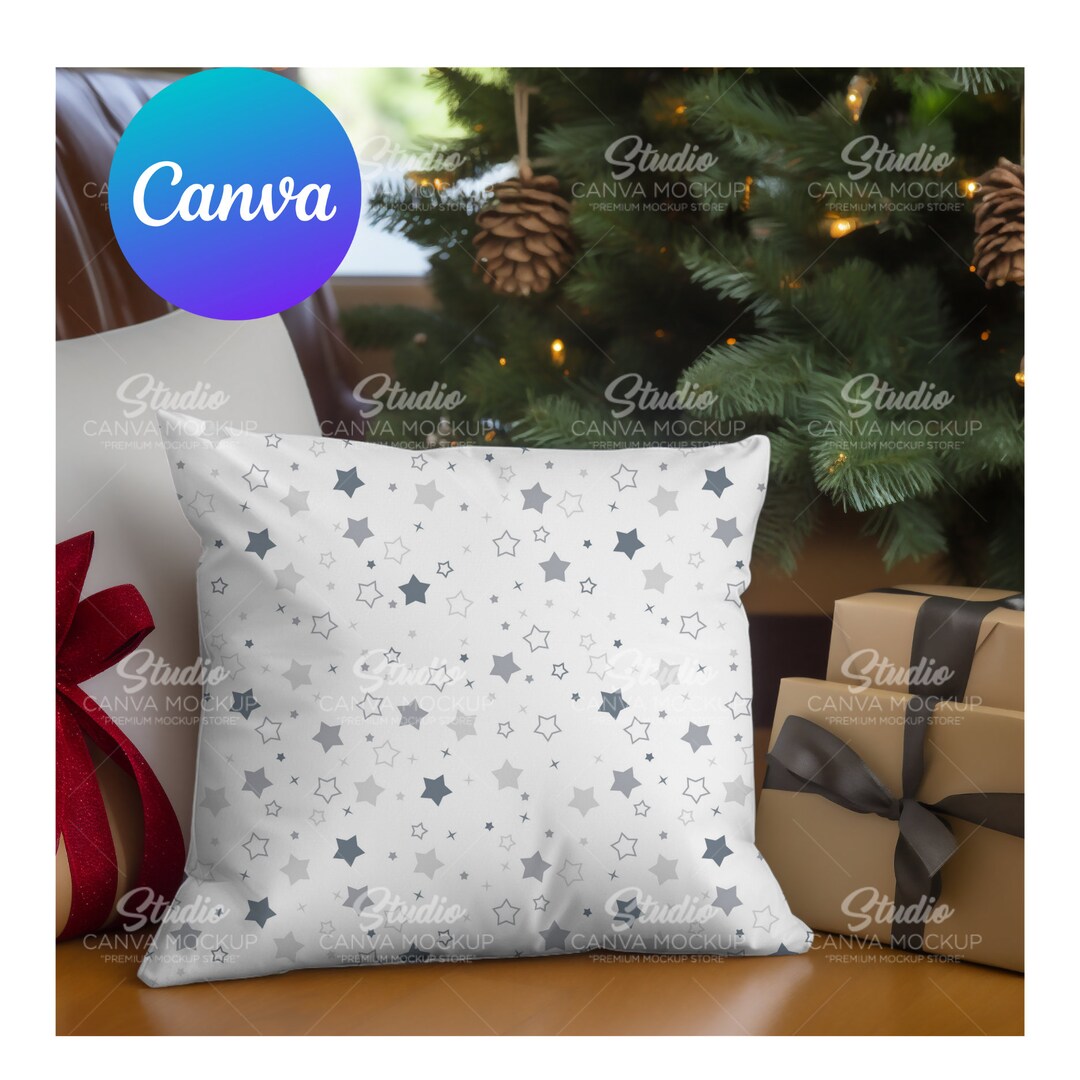 8 Pieces Christmas Themed Pillow Cover Mockup Bundle, Drag&drop Mockup ...