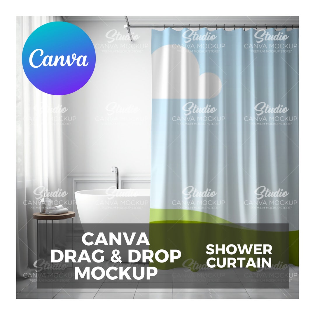Shower Curtain Mockup | Bath Curtain Mockup | Bathroom Curtain Mockup ...