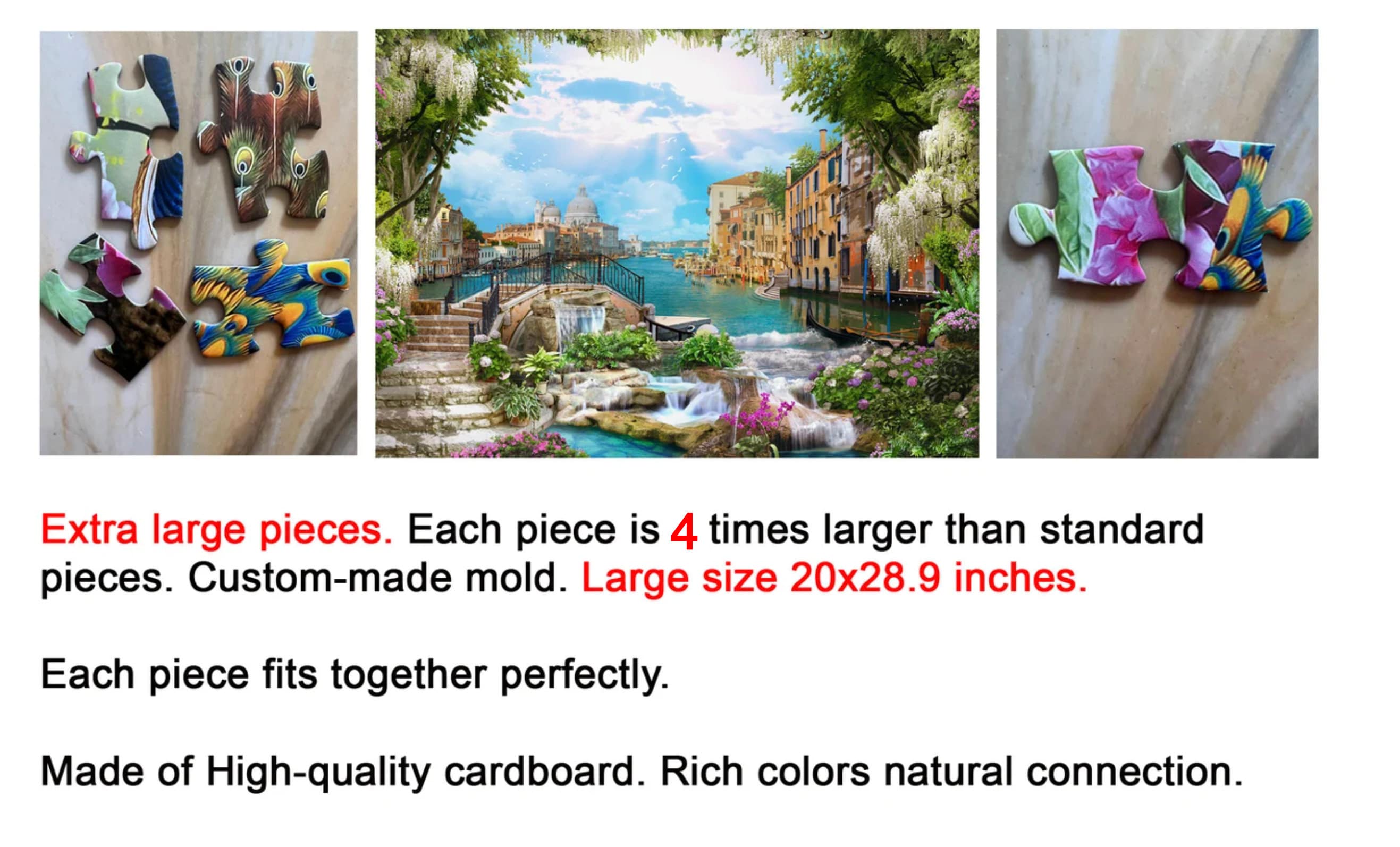 Peacock 250 Large Piece Jigsaw Puzzles. SUPER SIZED 250 Piece Jigsaw ...