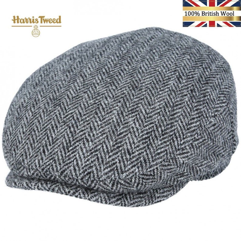 NAVY Genuine Harris Tweed Flat Cap 100% Pure Scottish Wool - Etsy UK