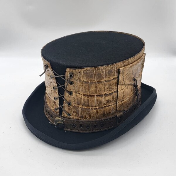 Leather Stove Pipe Hat - Etsy