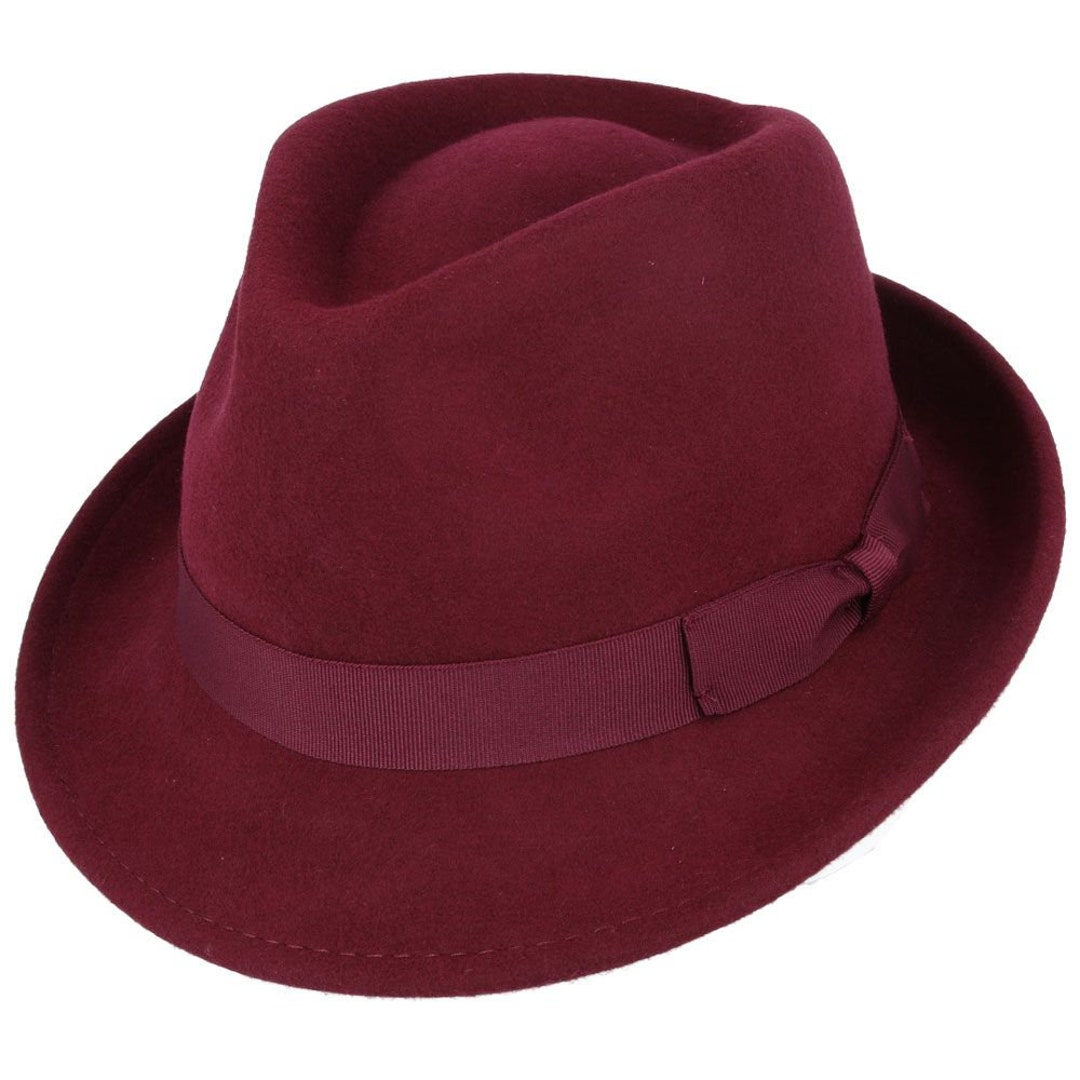 Elegant 100% Wool Trilby Hat for Men Women Trilby Fedora Hat Trilby ...