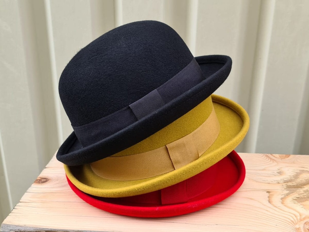 Soft Crushable Bowler Hat 100% Wool Classic Bowler Hat Derby Hat Woman ...