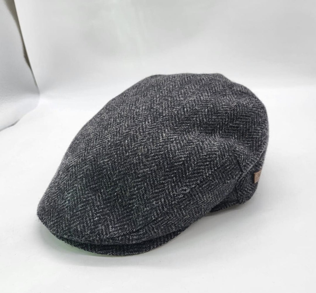 Flat Cap 100% Pure Herringbone Tweed Flat Cap Wool Handmade - Etsy