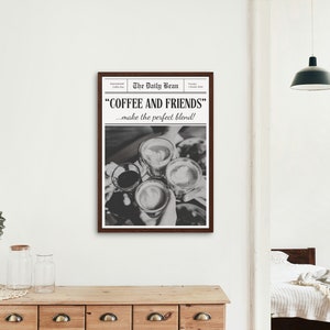 Newspaper Print Coffee Edition, Printable Artwork, Bar Poster, Café Art ...
