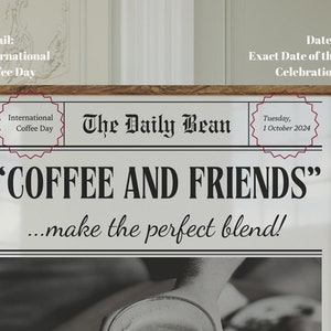 Newspaper Print Coffee Edition, Printable Artwork, Bar Poster, Café Art ...