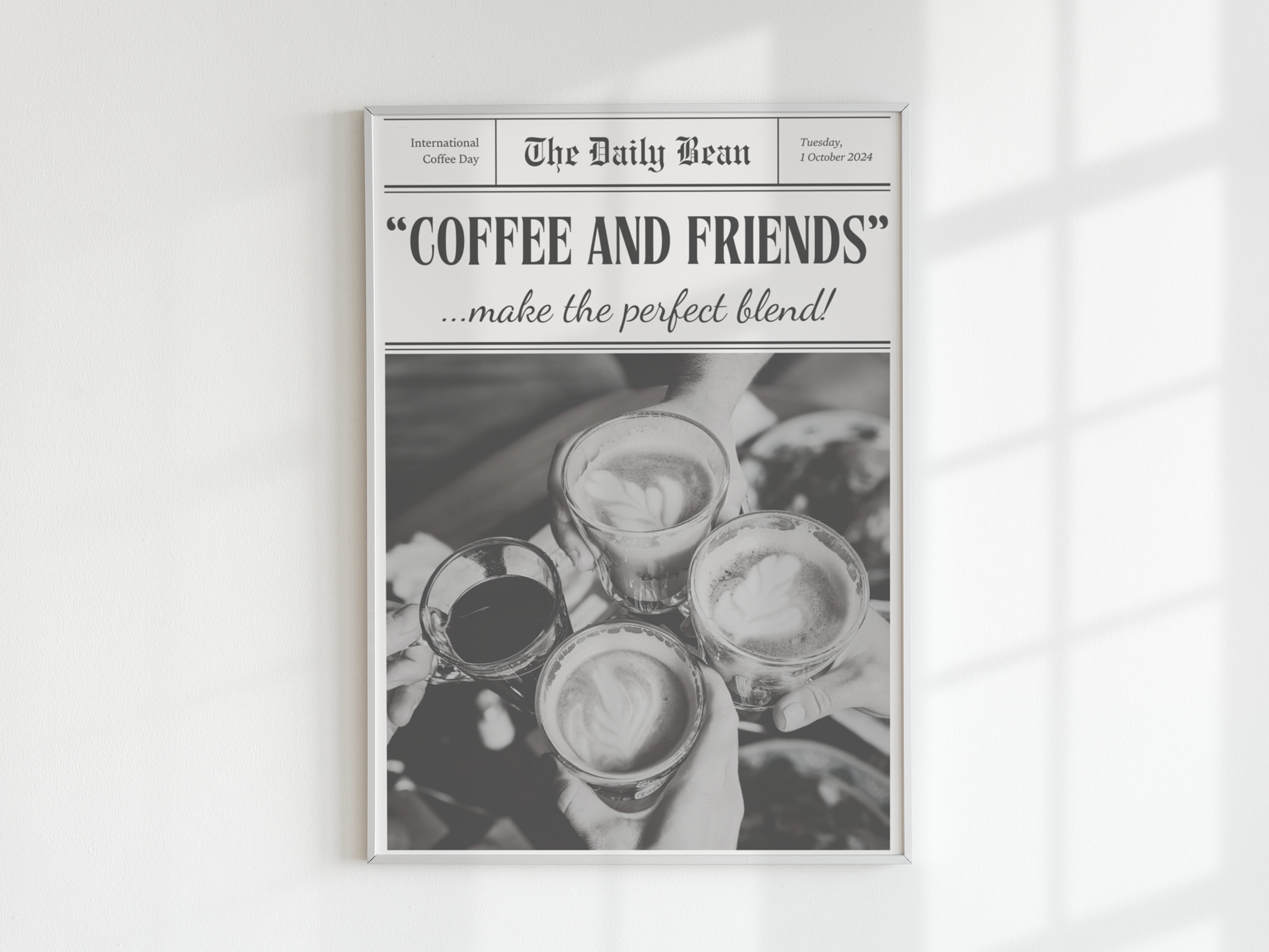 Newspaper Print Coffee Edition, Printable Artwork, Bar Poster, Café Art ...