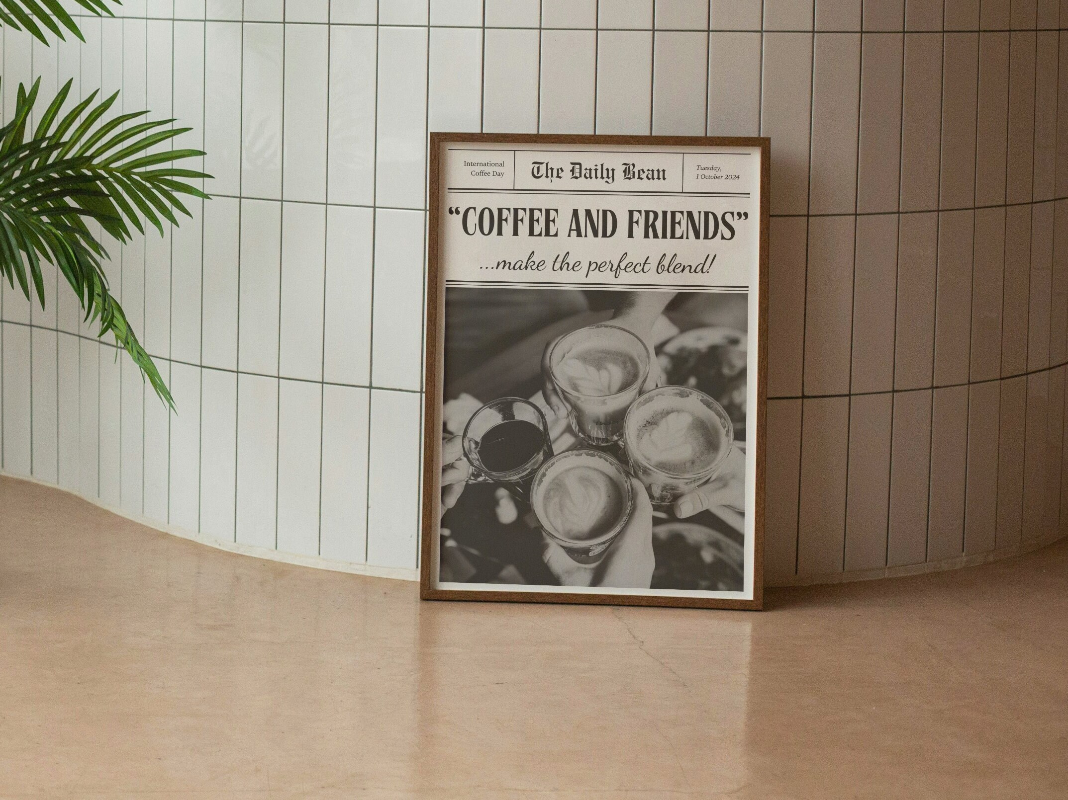 Newspaper Print Coffee Edition, Printable Artwork, Bar Poster, Café Art ...