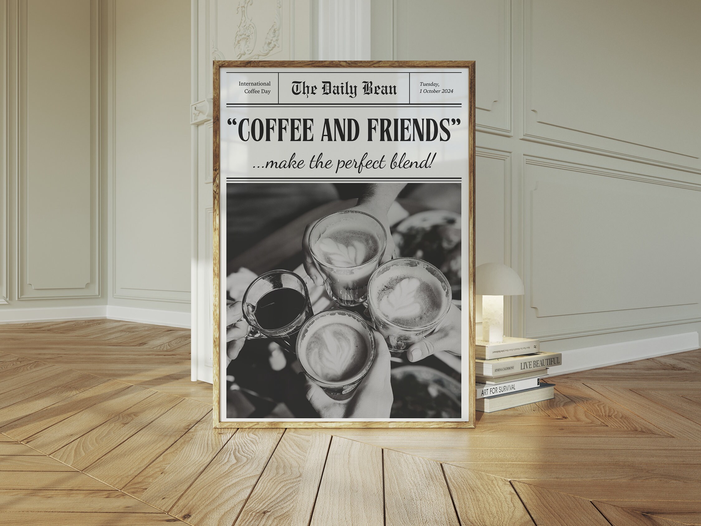 Newspaper Print Coffee Edition, Printable Artwork, Bar Poster, Café Art ...