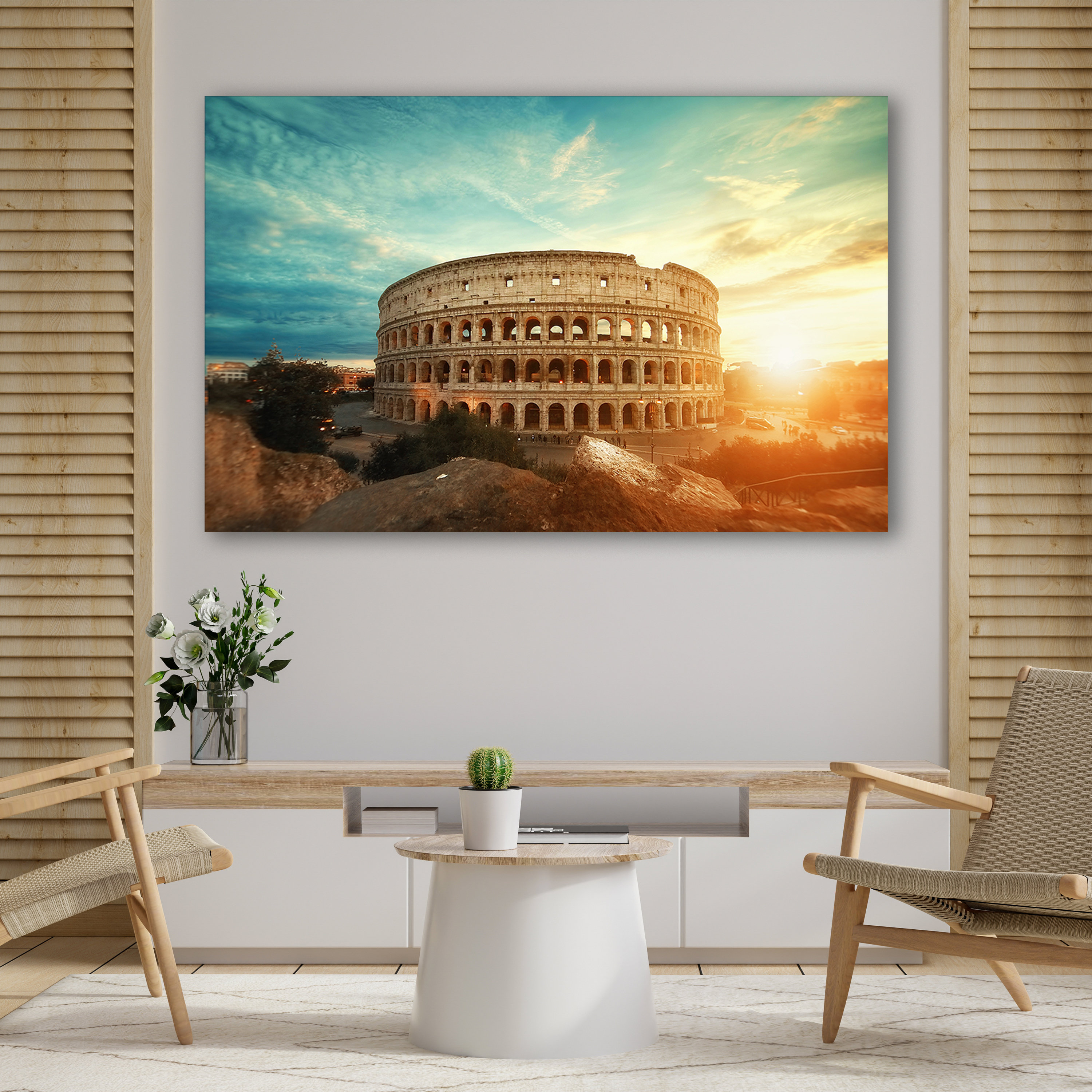 Glass Wall Art, Colosseum Rome Sunset Glass Printing Art, Large Wall ...