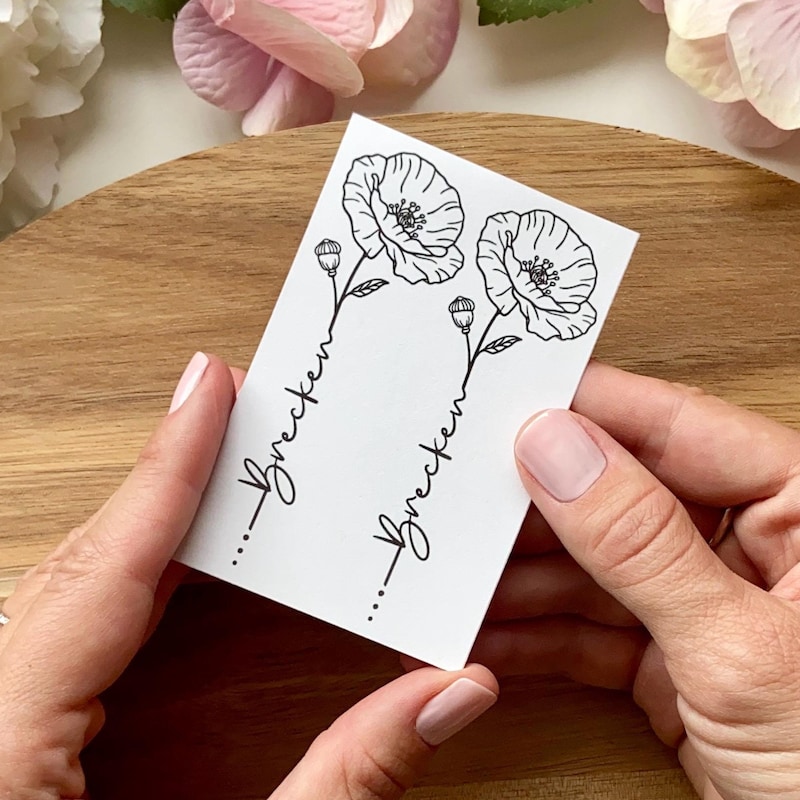 Daisy Rose and Poppy Tattoo - Etsy