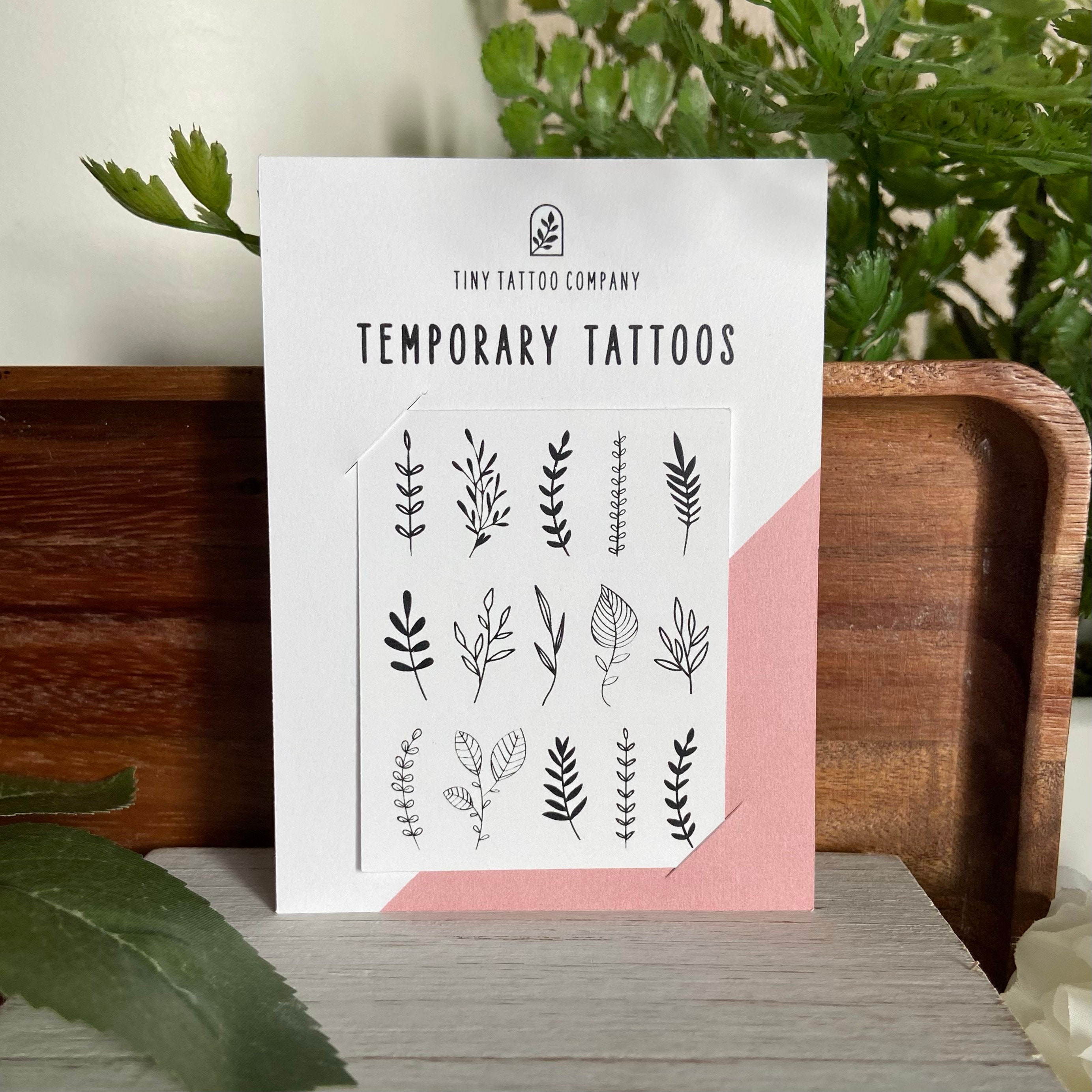 Tiny Branch Temporary Tattoos Set of 15 Finger Tattoo Dainty Tattoo ...