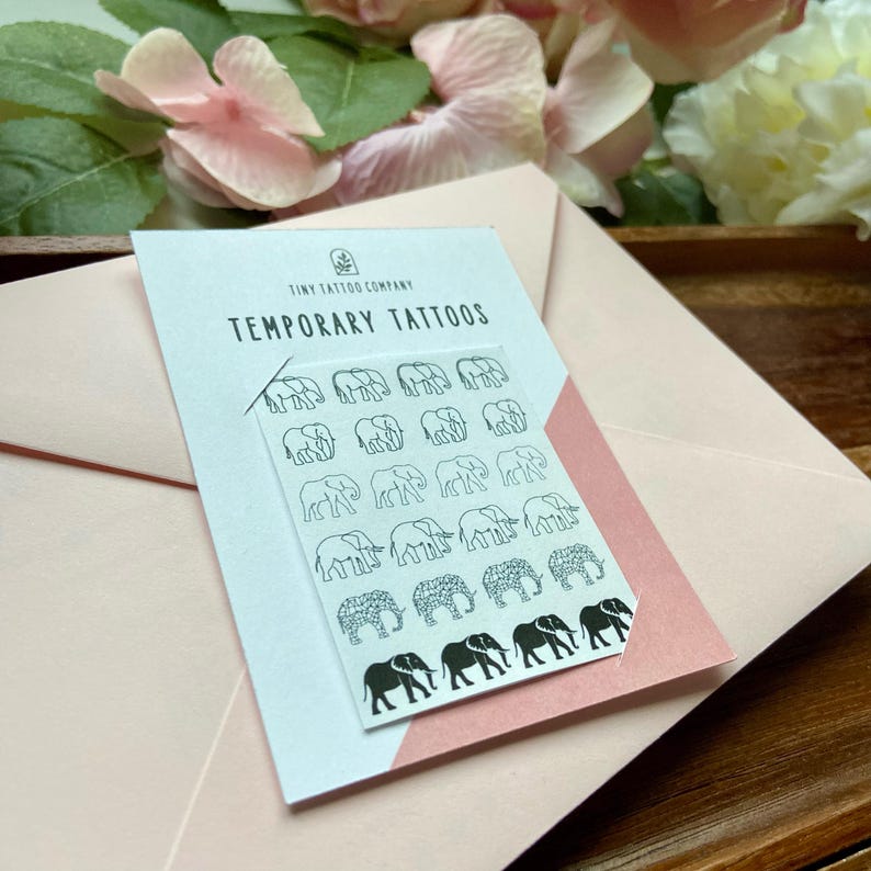 Elephant Temporary Tattoos | Set of 24 | 6 Designs | Elephant Tattoo ...