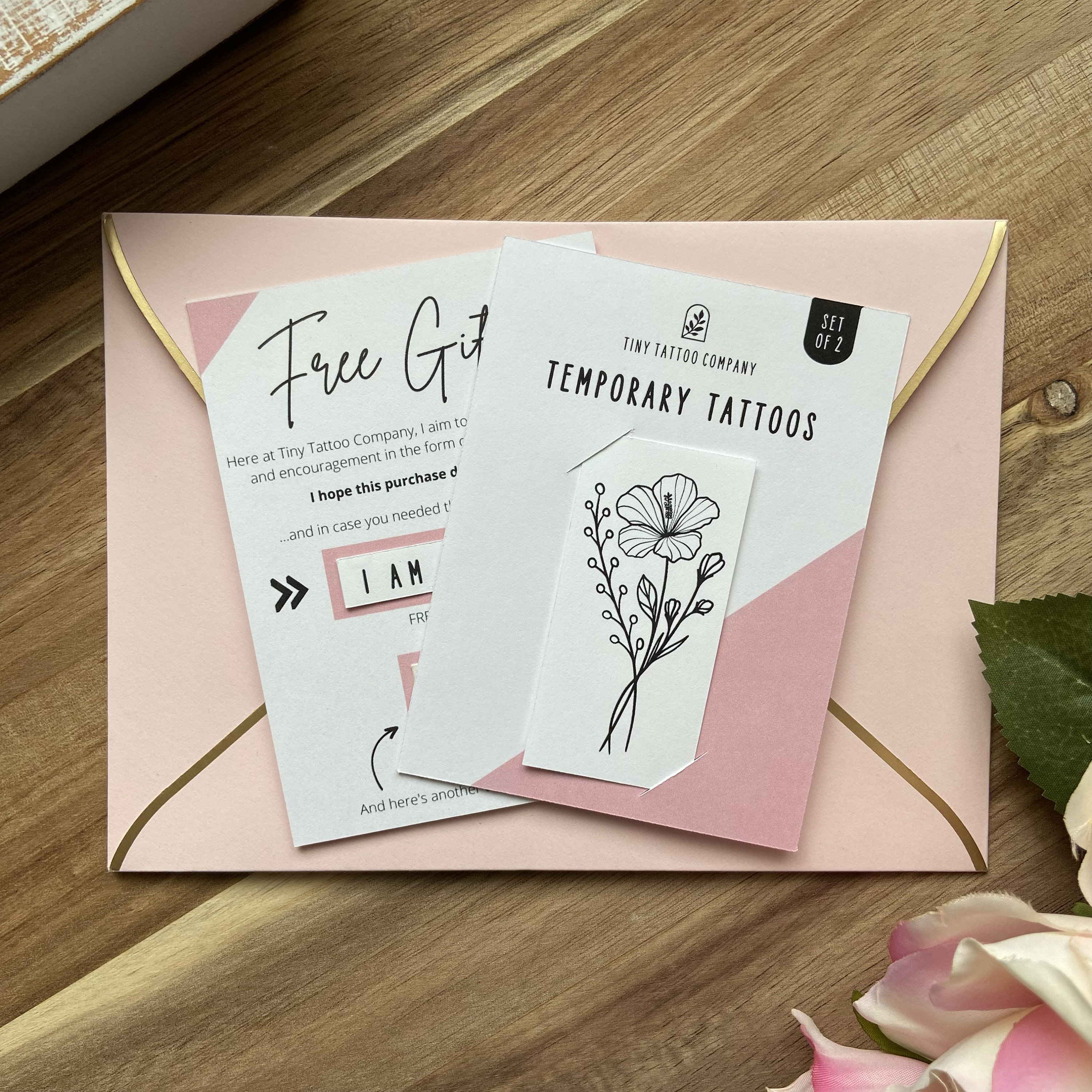 Flower Temporary Tattoo Set of 2 Hibiscus Floral Tattoo Flower Tattoo ...