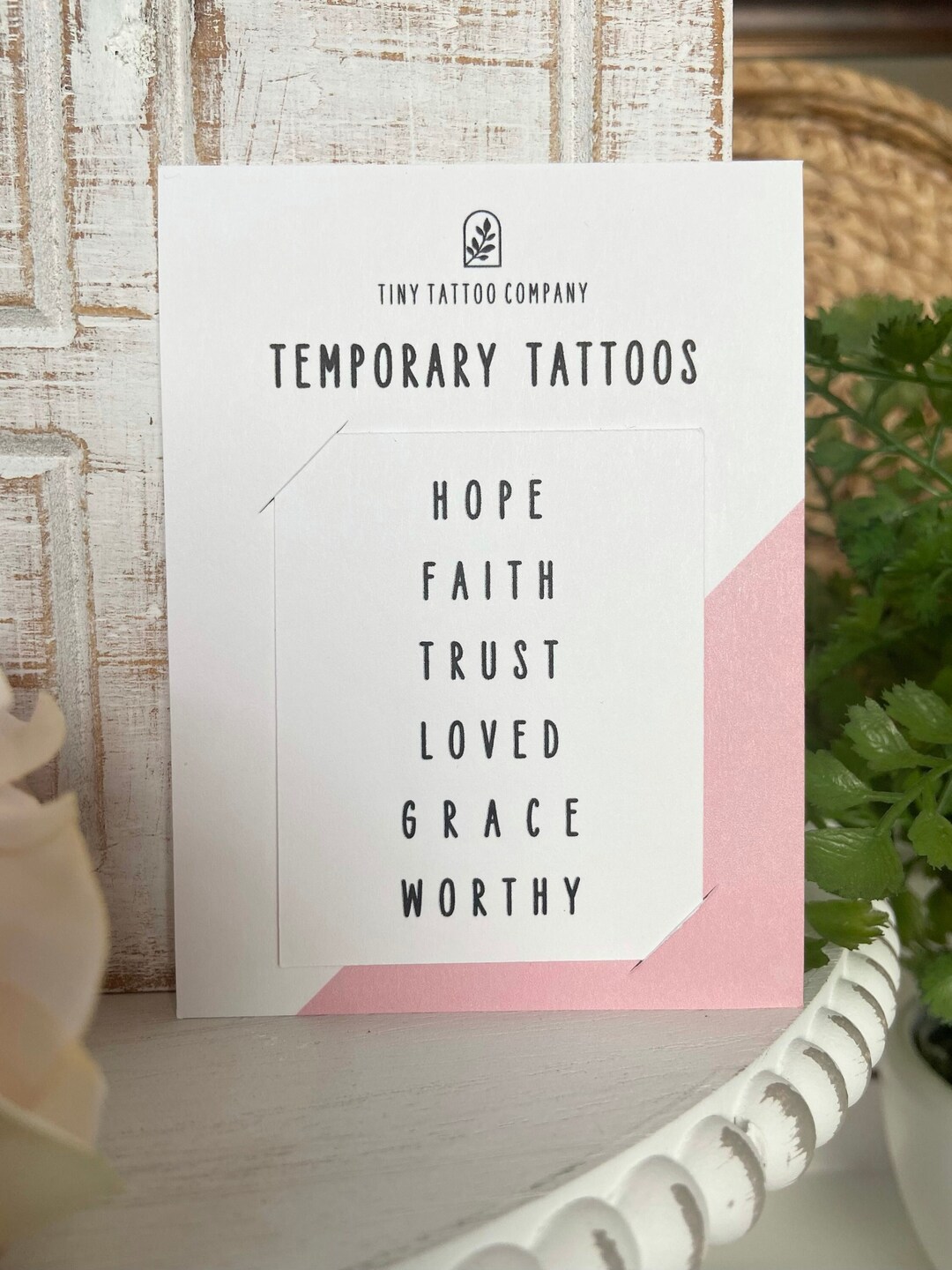 Word Set Temporary Tattoos | Hope | Faith | Trust | Loved | Grace | Worthy | Words of ...