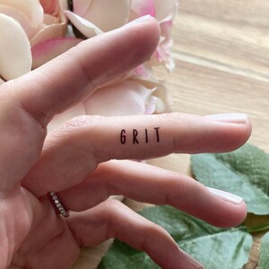 Word Set Temporary Tattoos | Grit | Brave | Courage | Tenacity ...