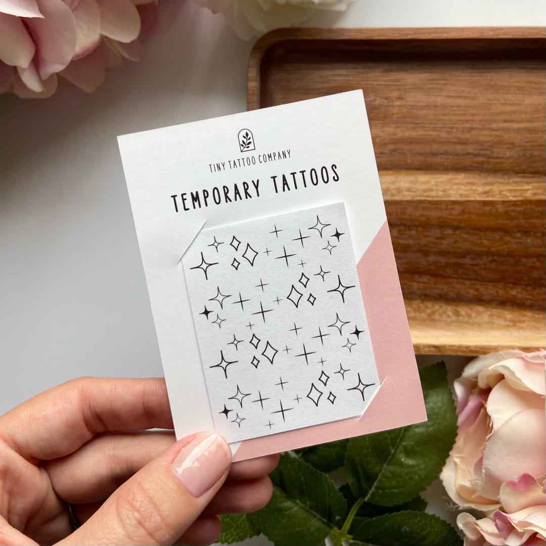 Minimalist Sparkle Temporary Tattoos | Stardust Tattoo | Dainty Tattoo ...