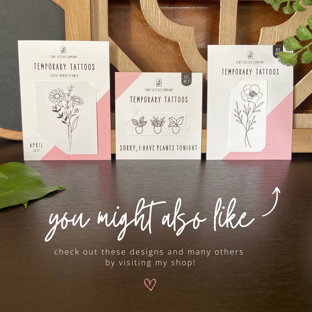 Flower Temporary Tattoo Set of 2 Hibiscus Floral Tattoo Flower Tattoo ...