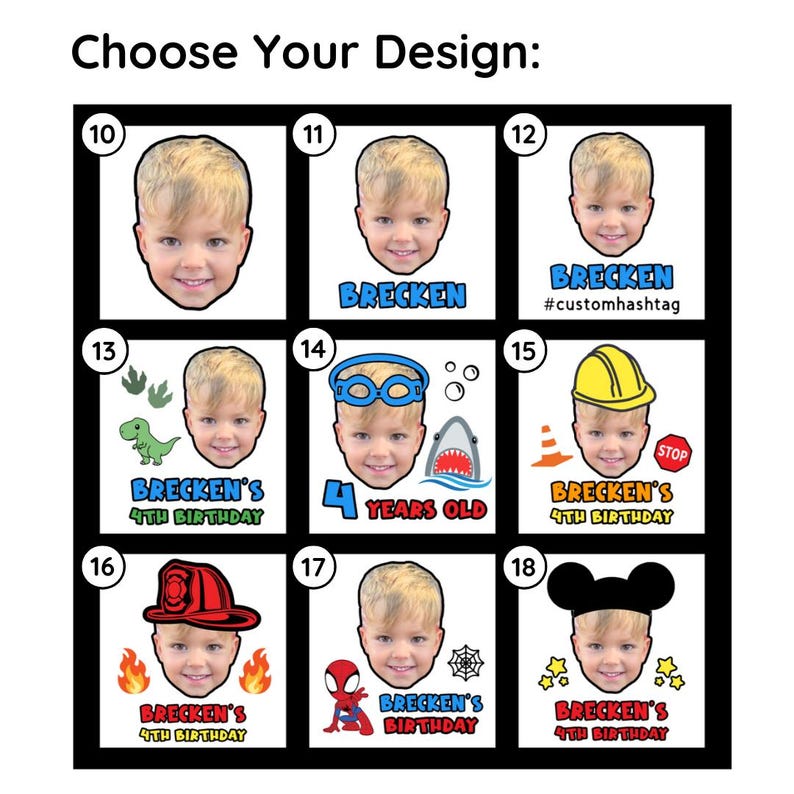 Custom Kids Face Tattoos | Birthday Party Tattoos | Birthday Party ...