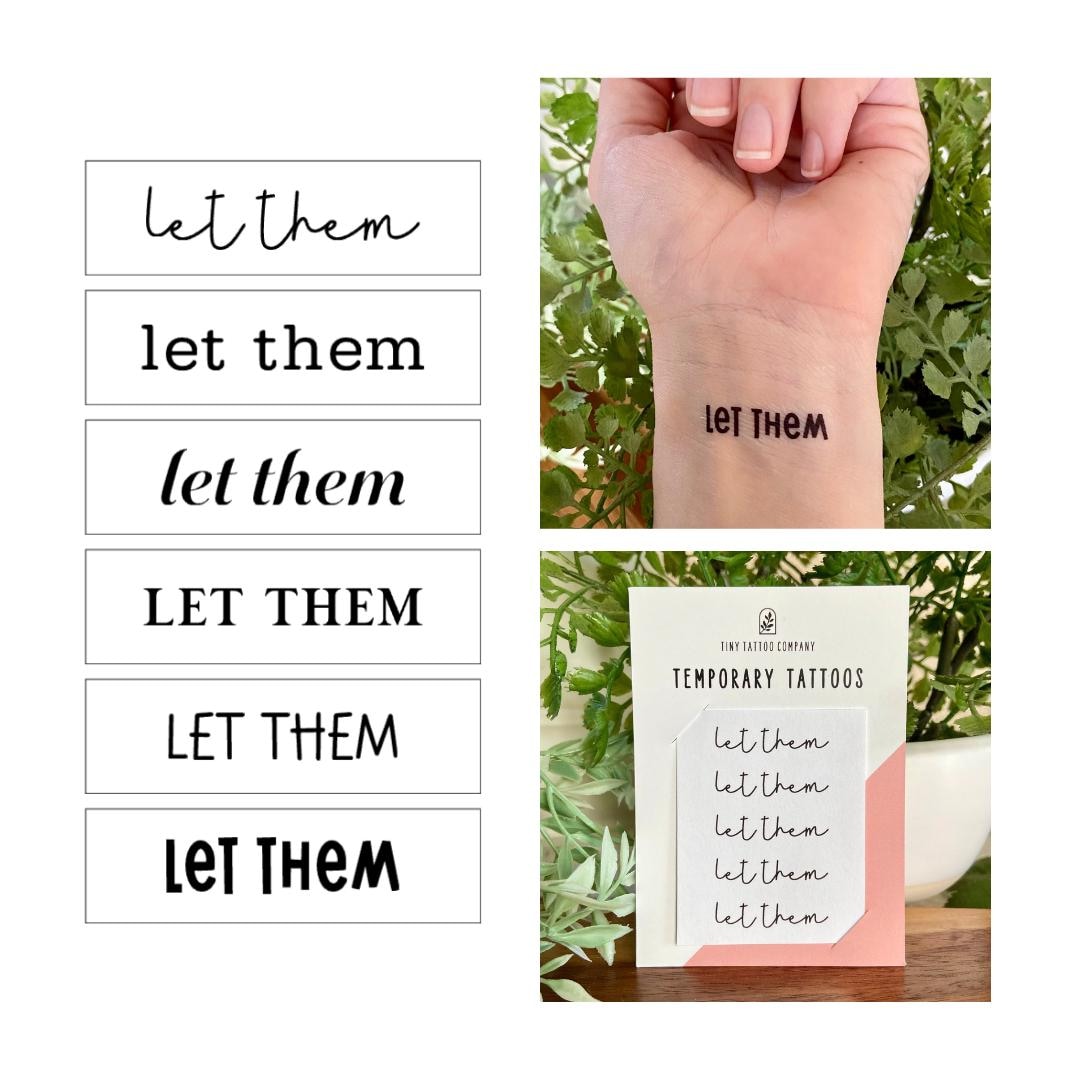 Let Them Tattoos | Set of 5 | Choose Your Font | Minimalist Tattoo ...
