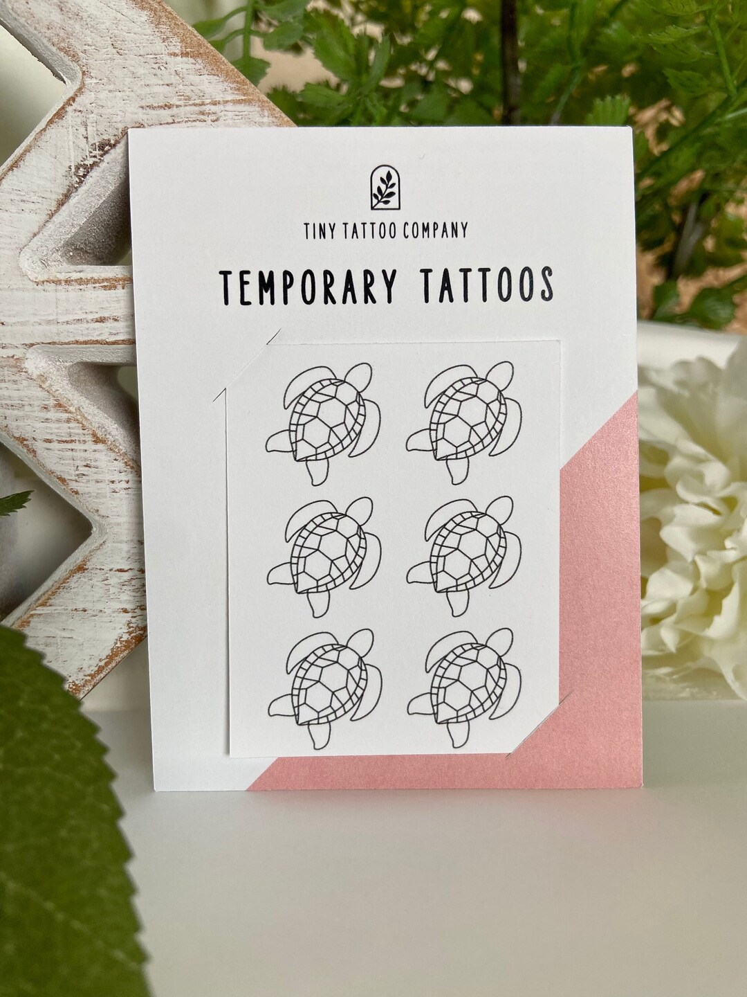 Turtle | Temporary Tattoo | Set of 8 | Fine Line Tattoo - Etsy
