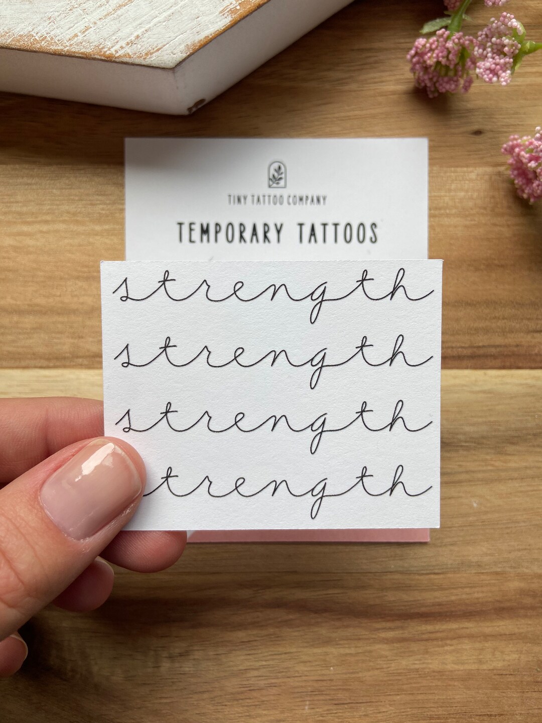 Strength | Temporary Tattoo | Cursive | Set of 4 - Etsy